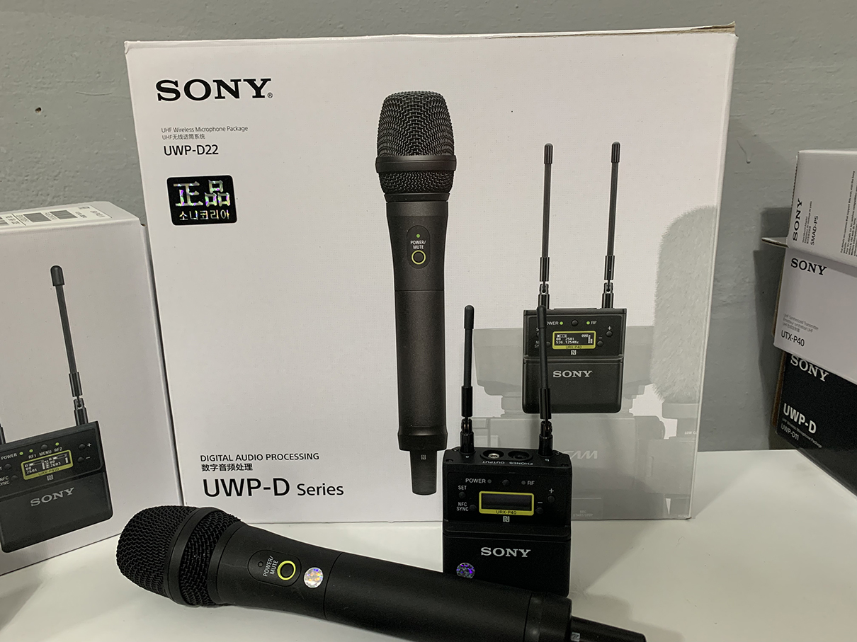 소니 무선 마이크 시스템 UWP-D22, URX-P41D, 젠하이저 E865S, E602 II