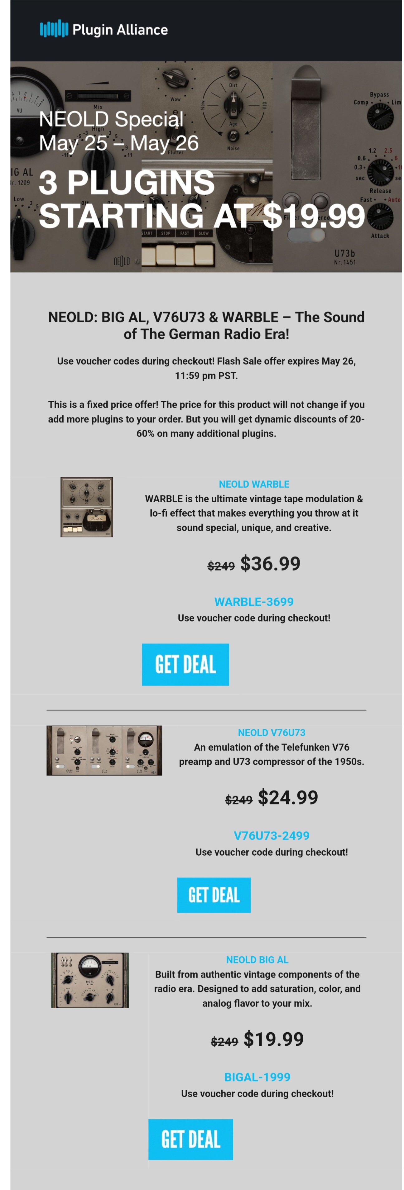 Plugin Alliance - NEOLD 3가지 플러그인 반짝할인