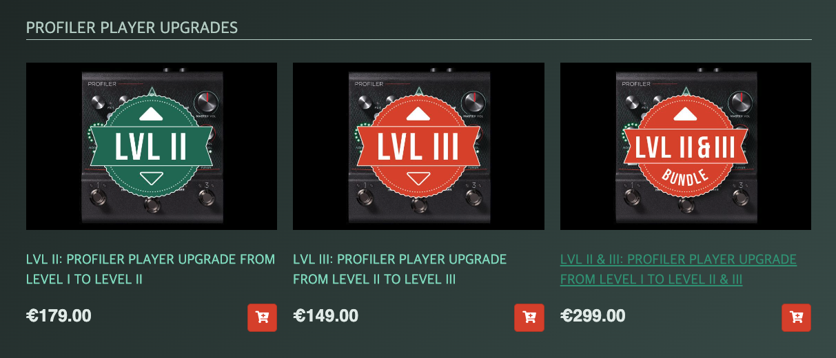 KEMPER, PROFILER Player 에 대한 2단계 업그레이드 출시